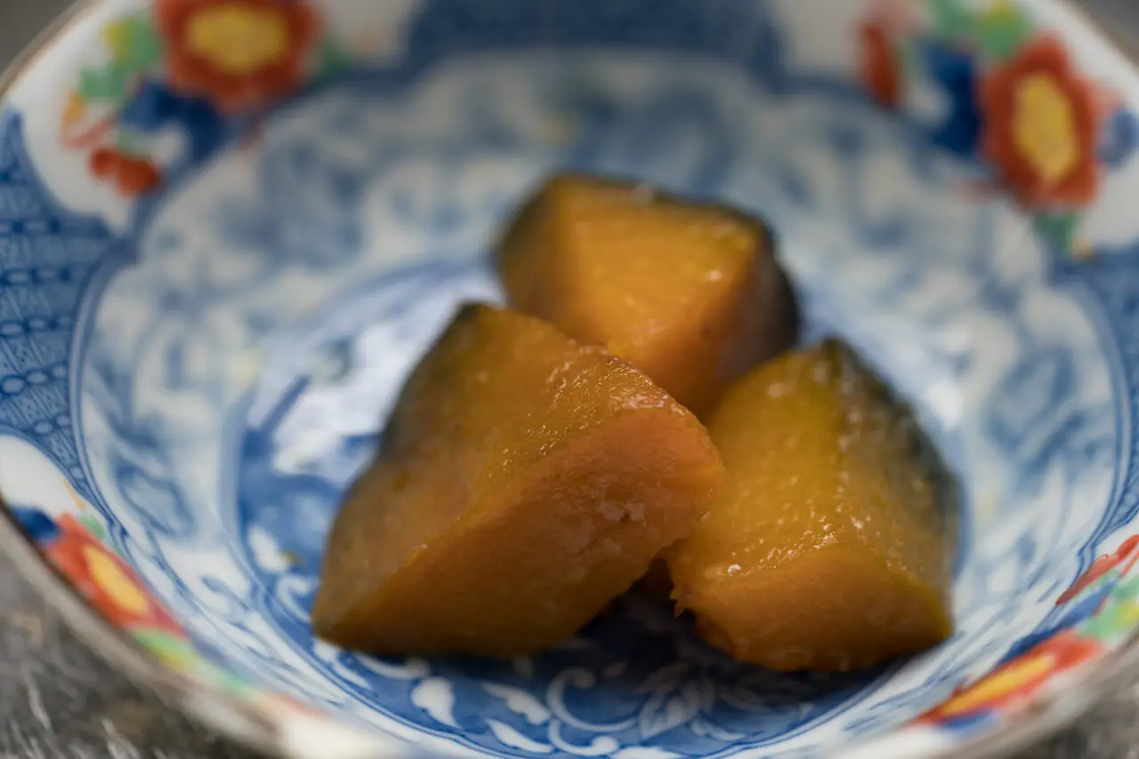 Simmered Okinawan Pumpkin - Eating to 100